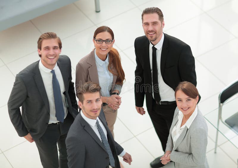 Group of Business People Standing in a Bank Office Stock Image - Image ...