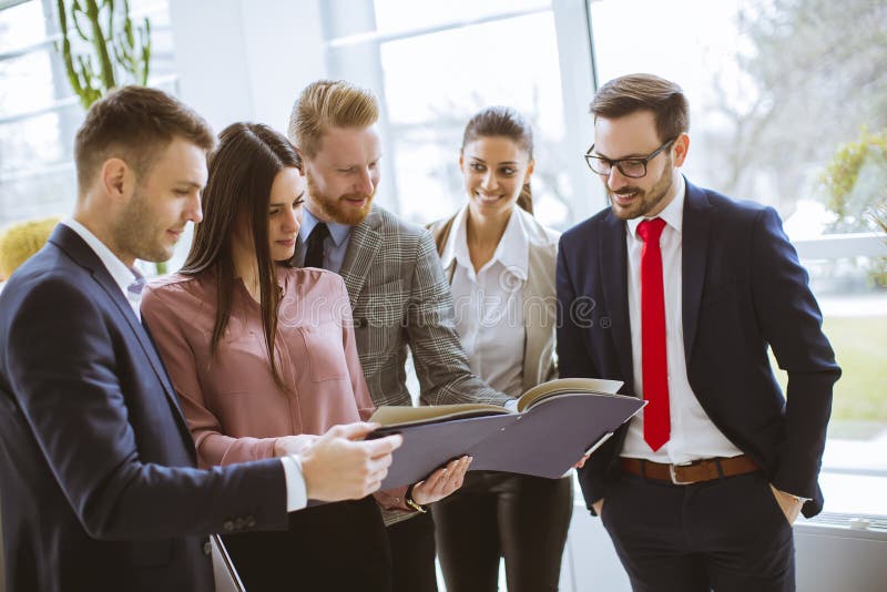 Group of Business People Standing in the Office Stock Photo - Image of ...