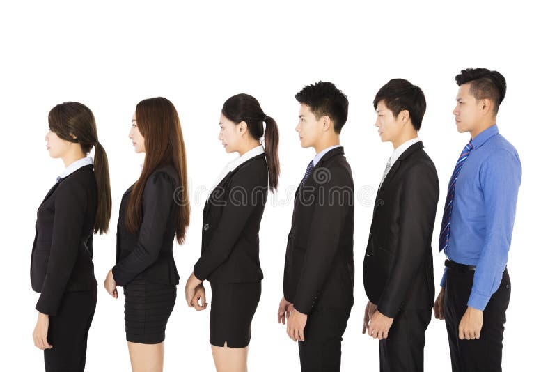 Group of Business People Standing in Row Stock Image - Image of ...