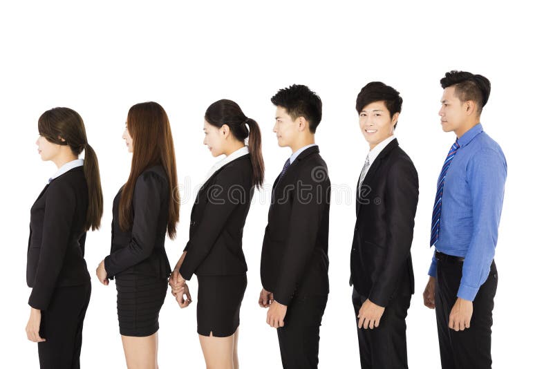 Group of Business People Standing in Row Stock Photo - Image of ...