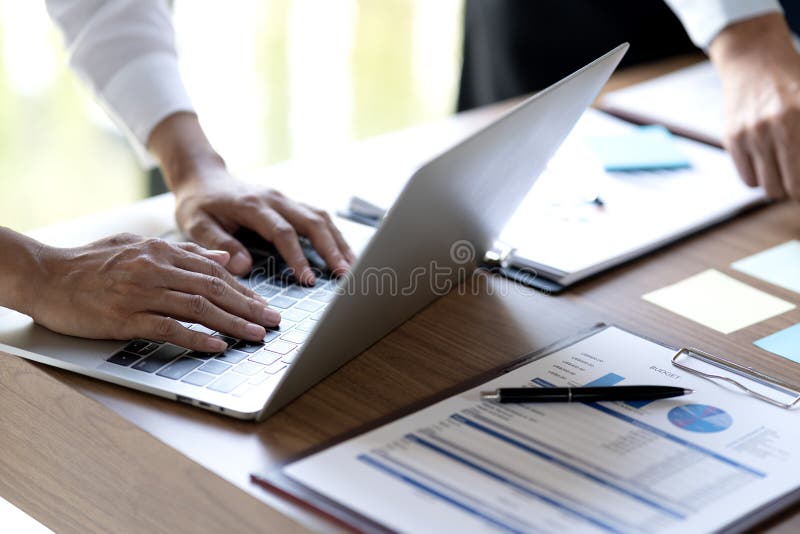 Group Business People Standing View Read Information Stock Photos ...