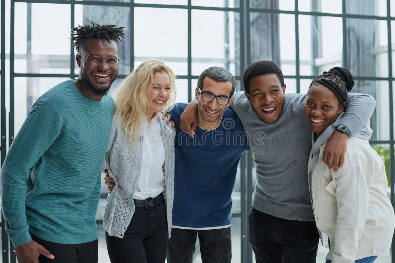 Group of Business People Standing at the Window of a Modern Office ...