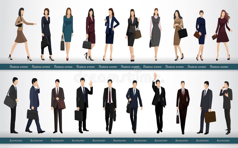 Group of Business People in Business Suits Stock Vector - Illustration ...