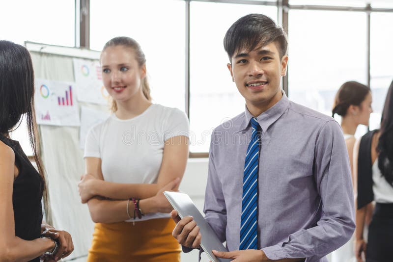 Group of Business People Talking during Meeting Break Stock Image ...