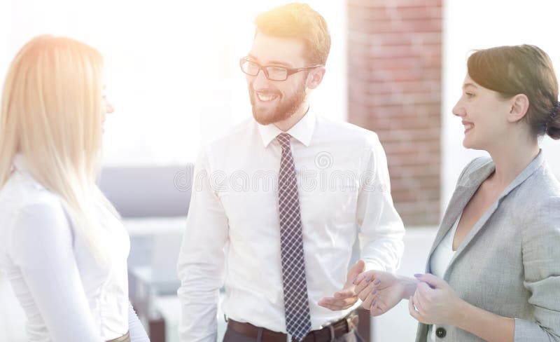 Group of Business People Talking in Office Stock Image - Image of ...