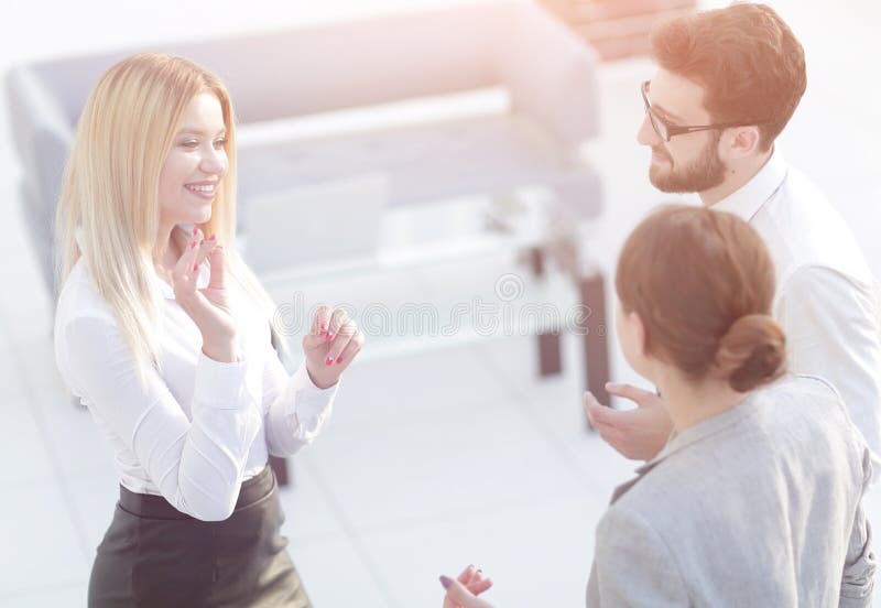 Group of Business People Talking in Office Stock Photo - Image of ...