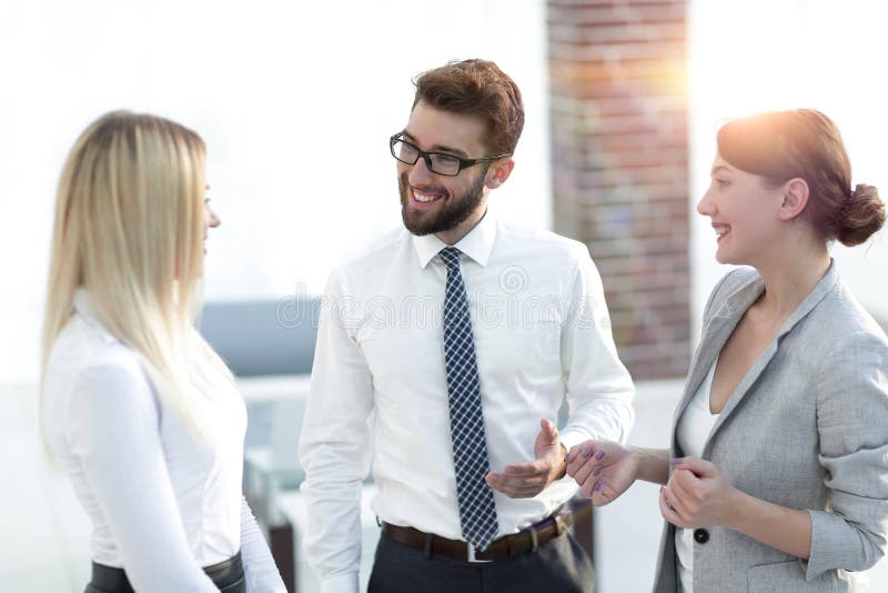 Group of Business People Talking in Office Stock Image - Image of group ...