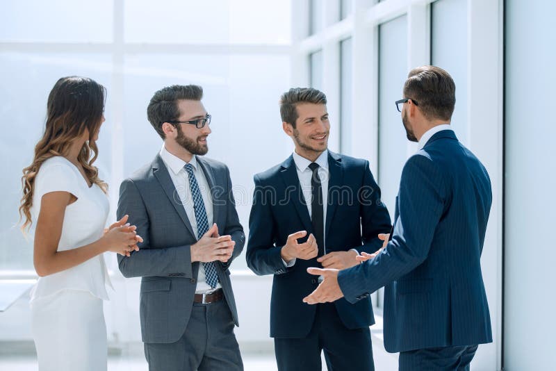 Group of Business People Talking ,standing in the Office Stock Image ...