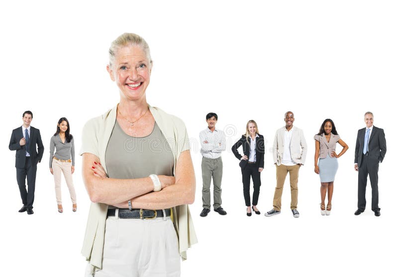 Group of Business People and Their Leader at Front Stock Image - Image ...