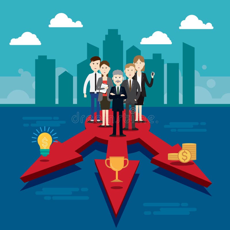 Group Business People Three-way Stock Vector - Illustration of success ...