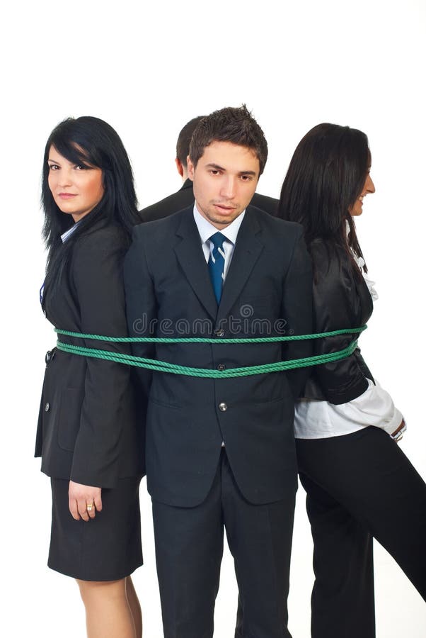 Group of Business People Tied Up Stock Photo - Image of employees ...