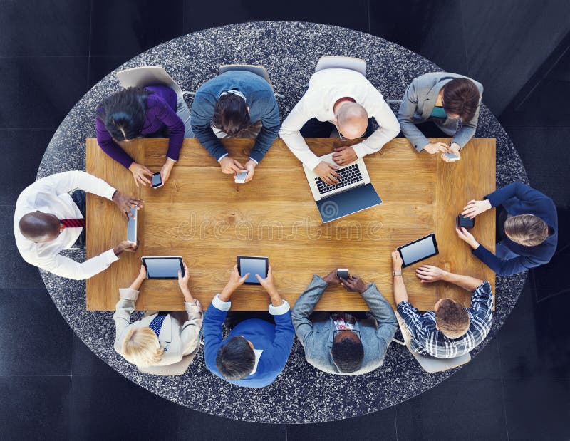 Group of Business People Using Digital Devices Stock Photo - Image of ...