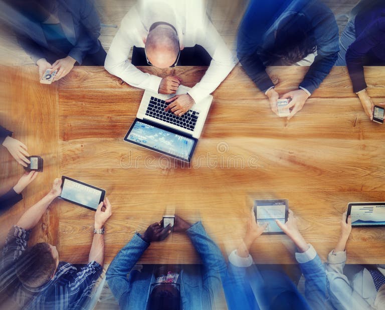Group of Business People Using Digital Devices Concept Stock Image ...