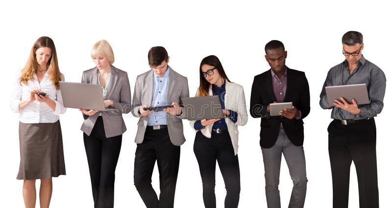 Group of Business People Using Electronic Devices Stock Image - Image ...