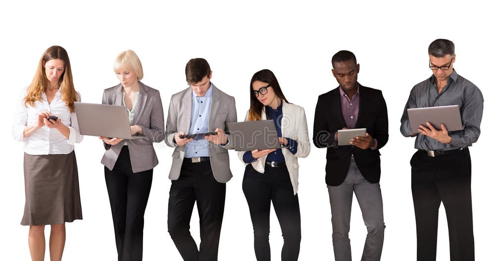 Group of Business People Using Electronic Devices Stock Image - Image ...