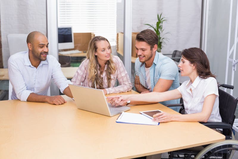 Ambitious Business Group Working at a Computer Stock Photo - Image of ...