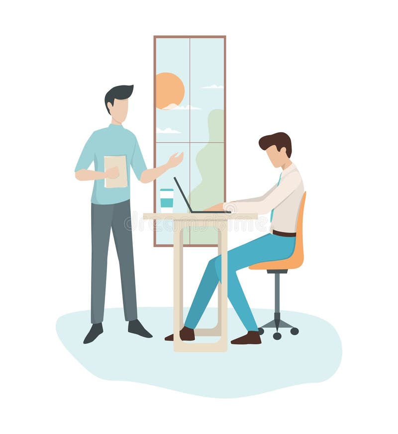 Group of Business People at Work, Office Meeting. Stock Vector ...