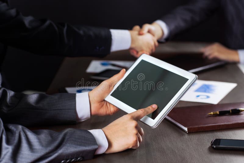 Group of Business People Working with Digital Tablet Stock Photo ...