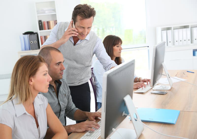 Group of Business People Working at Office Stock Photo - Image of class ...