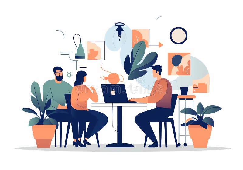 Group of Business People Working in Office, Collaborating on a Project ...