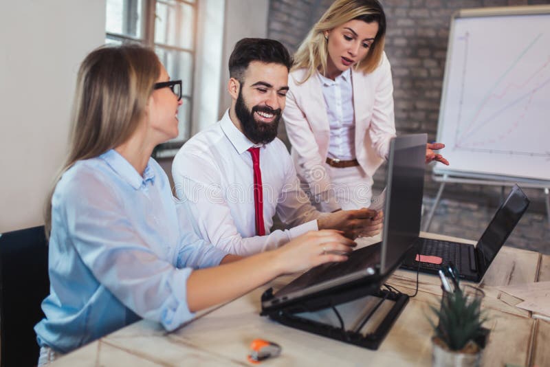 Business People Working in Office and Discussing New Ideas Stock Image ...