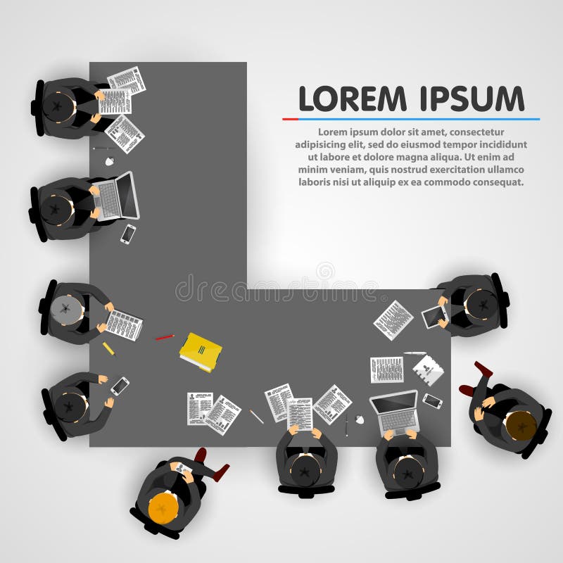 Group of Business People Working in Office Stock Vector - Illustration ...