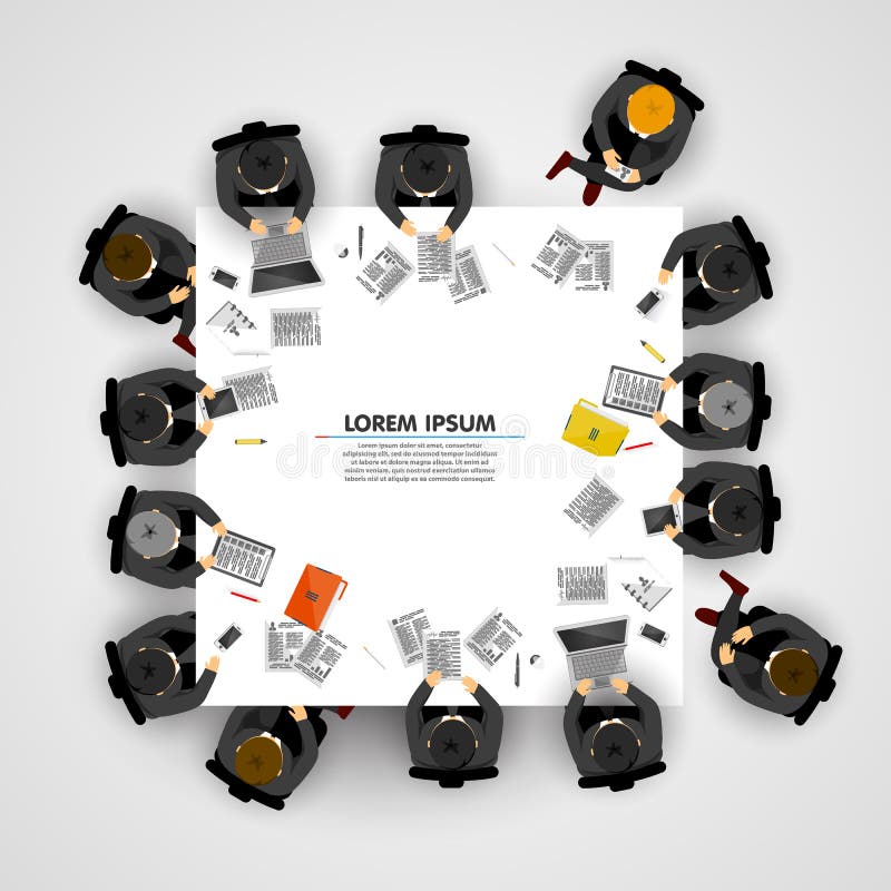 Group of Business People Working in Office Stock Vector - Illustration ...