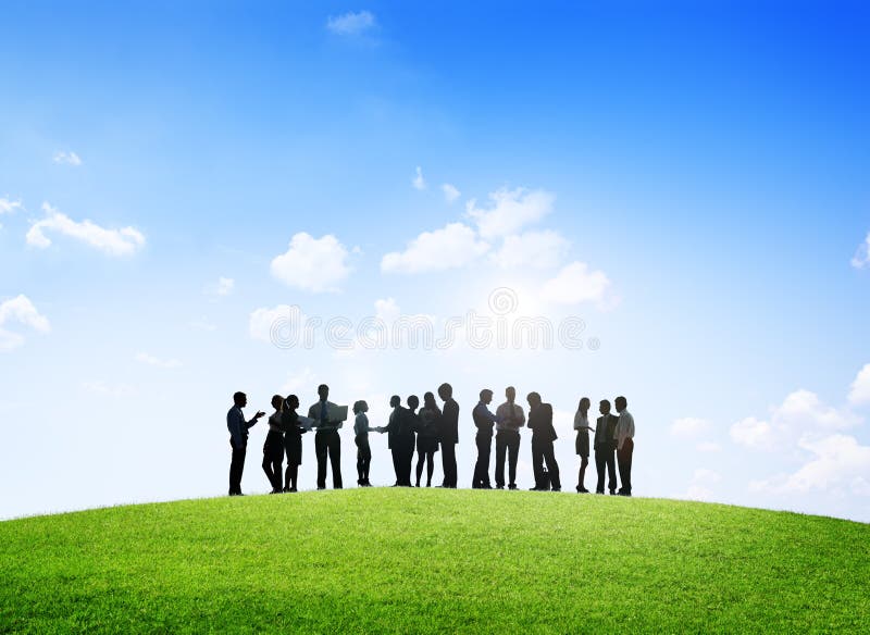 Group of Business People Working Outdoors Stock Image - Image of ...