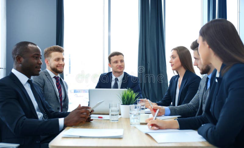 Group Business People Working Together and Brainstorming. Stock Image ...