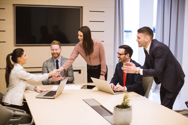 Business People Working Together in the Modern Office Stock Image ...
