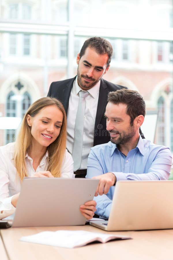 Group of Business People Working Together at the Office Stock Image ...