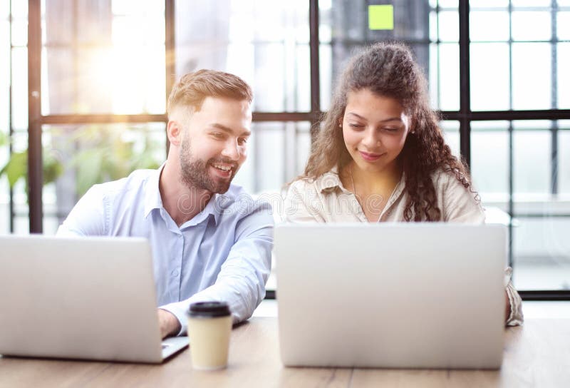 Group of Business People Working Together on Business Project Stock ...