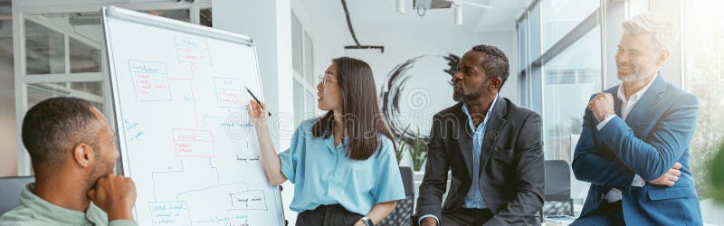 Group of Multiethnic Business People Working Together on Project while ...