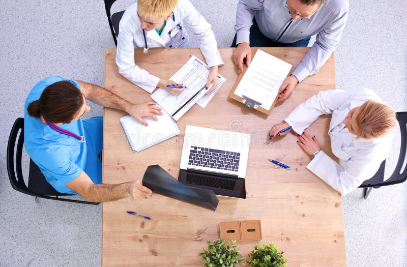 Group of Business People Working Together on White Background Stock ...