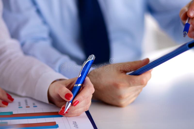 Group Of Business People Working Together On White Stock Image - Image ...