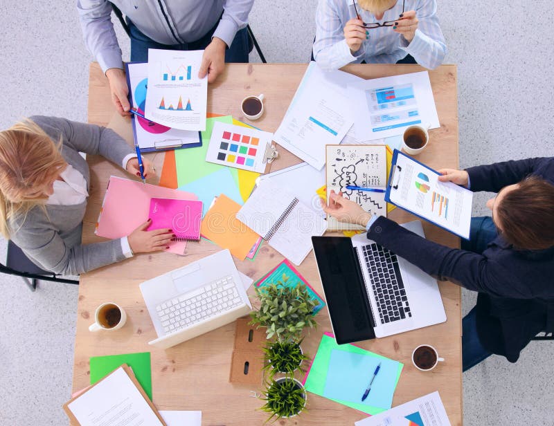 Group of Business People Working Together on White Stock Image - Image ...