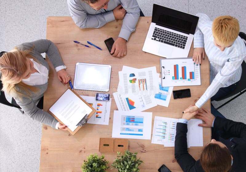 Group of Business People Working Together on White Background Stock ...