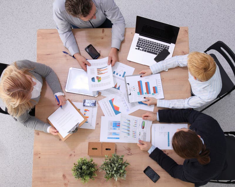 Group of Business People Working Together on White Background Stock ...
