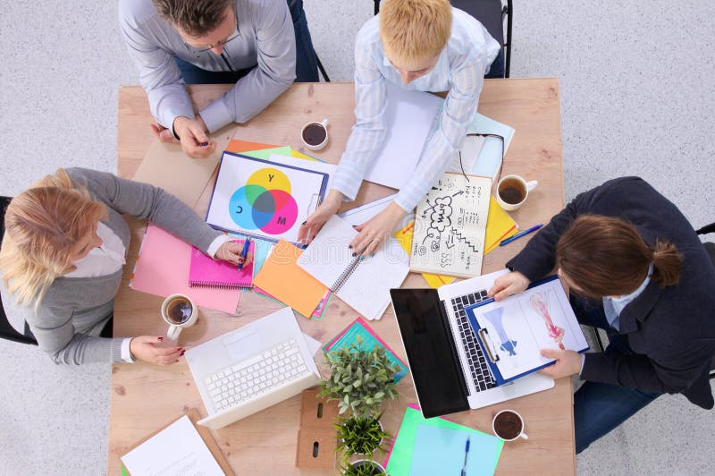 Group of Business People Working Together on White Stock Photo - Image ...