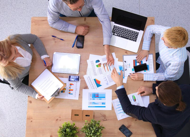 Group of Business People Working Together on White Background Stock ...