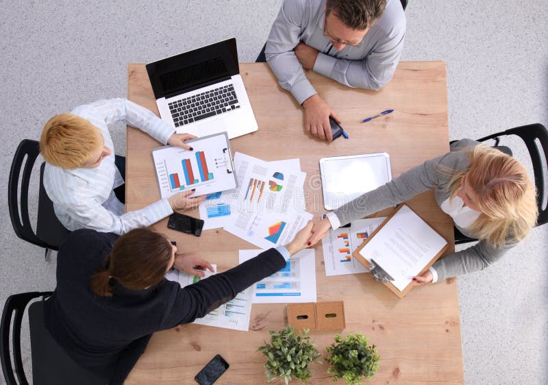 Group of Business People Working Together on White Background Stock ...