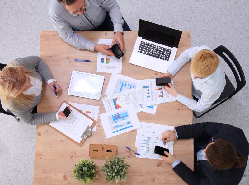 Group of Business People Working Together on White Background Stock ...