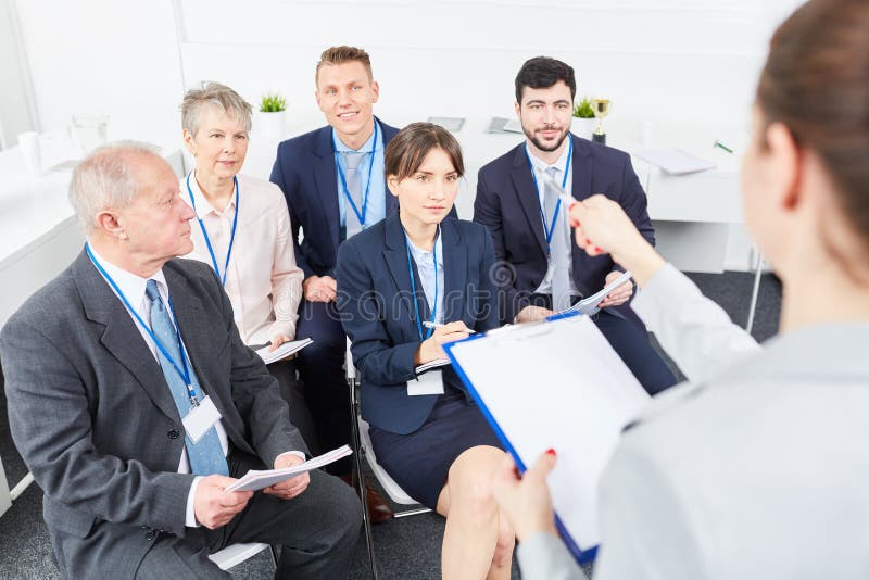 Group of Business People in Workshop Stock Photo - Image of company ...