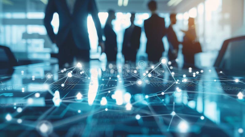 Business Team Collaborating Ai Hologram Interface Stock Photos - Free ...