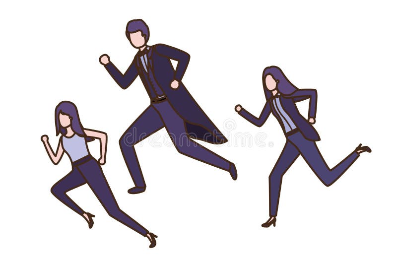 Group of Business Running Avatar Character Stock Vector - Illustration ...