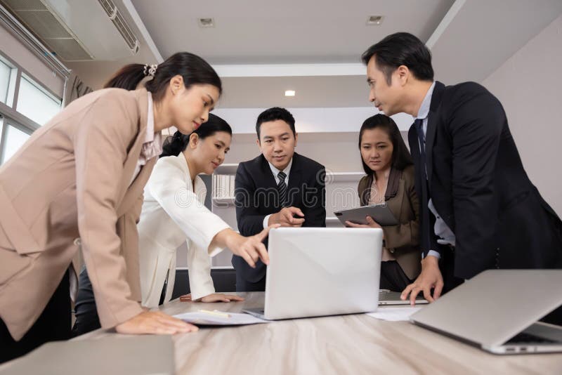 Group of Business Team Having a Brainstorm in a Meeting Stock Image ...