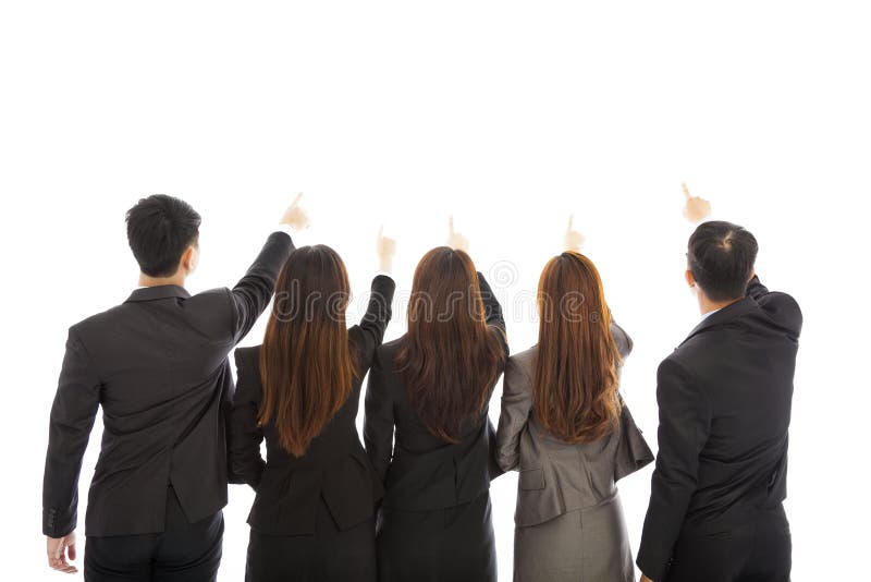 Group of Business Team Point the Same Direction Stock Photo - Image of ...