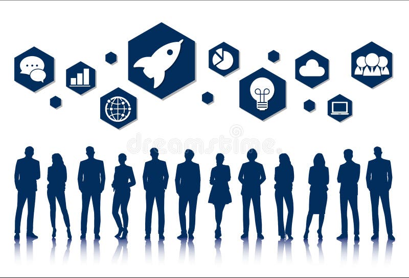 Group of Business Vector Set Collection Stock Vector - Illustration of ...