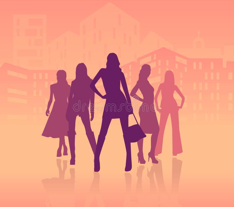 Group of business women stock illustration. Illustration of beauty ...