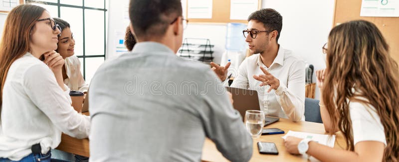 Group of Business Workers Concentrate Working at the Office Stock Photo ...